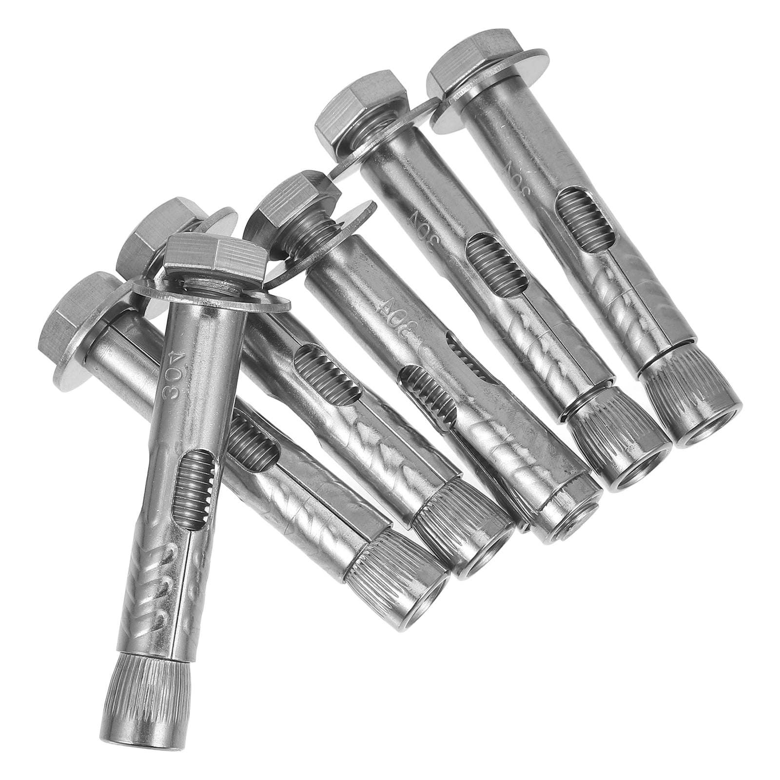 Worgeous 6 Pcs Heavy Duty Fixing Anchors Bolts Torque Wrench Hex Silver ...