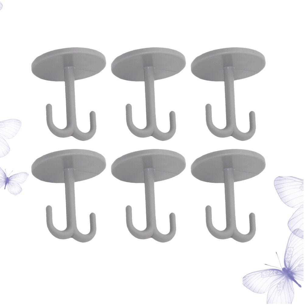 FONDOTIN Strong Stick On Hooks Random Color Vertical 6Pcs 1.8In ...