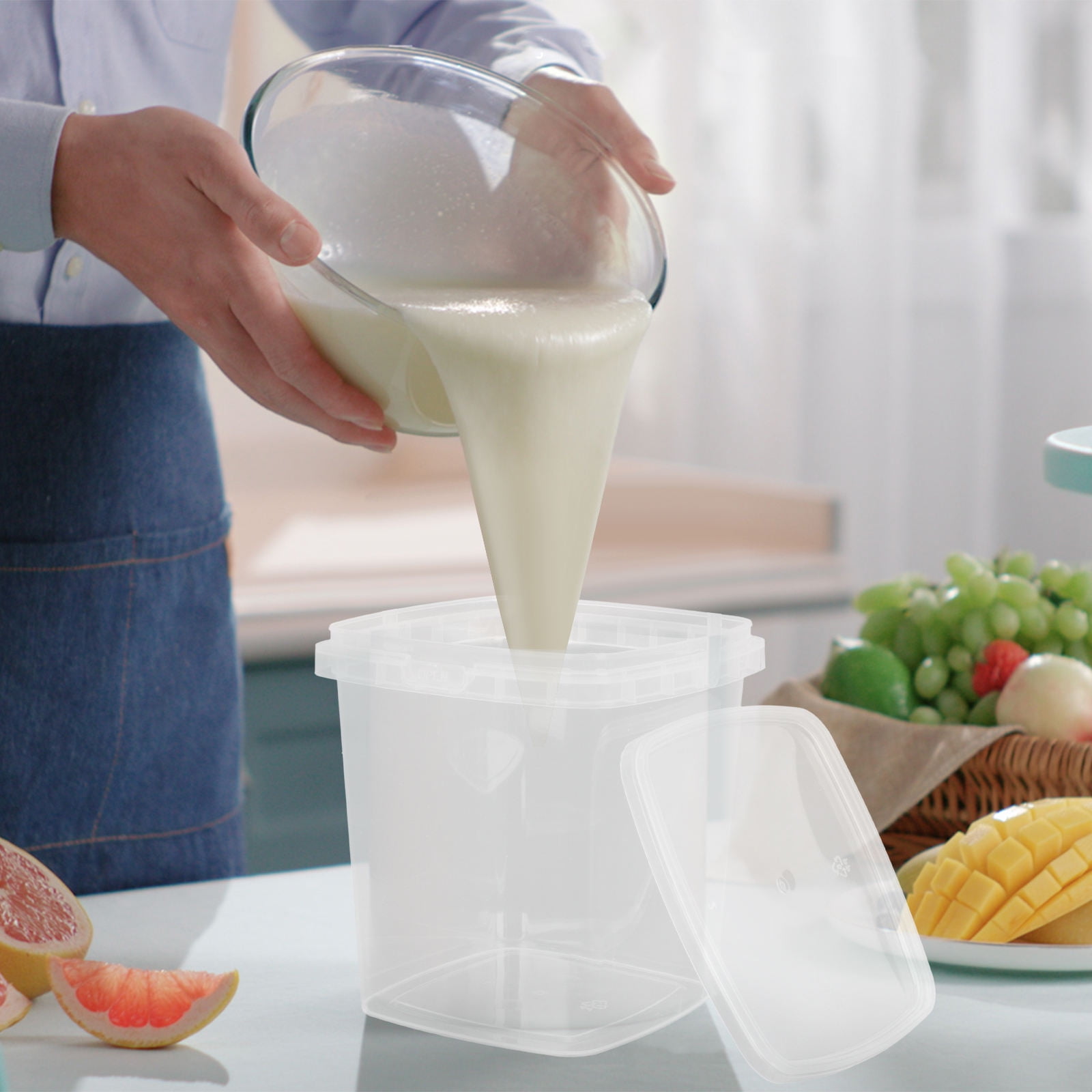 RENACLIPY Transparent PP Ice Cream Containers with Sealing Lids 6Pcs ...