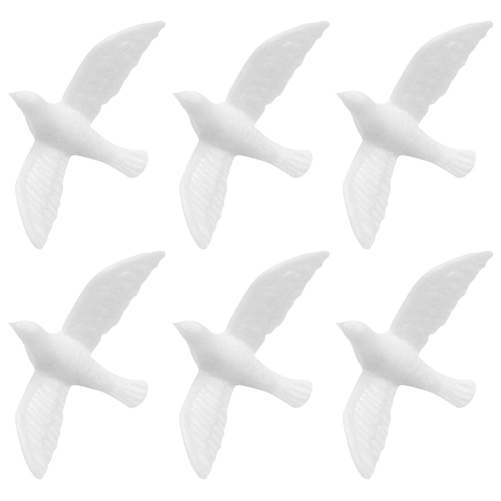 Worgeous 6 Pcs Miniature White Dove Figurines Mini Resin Birds ...
