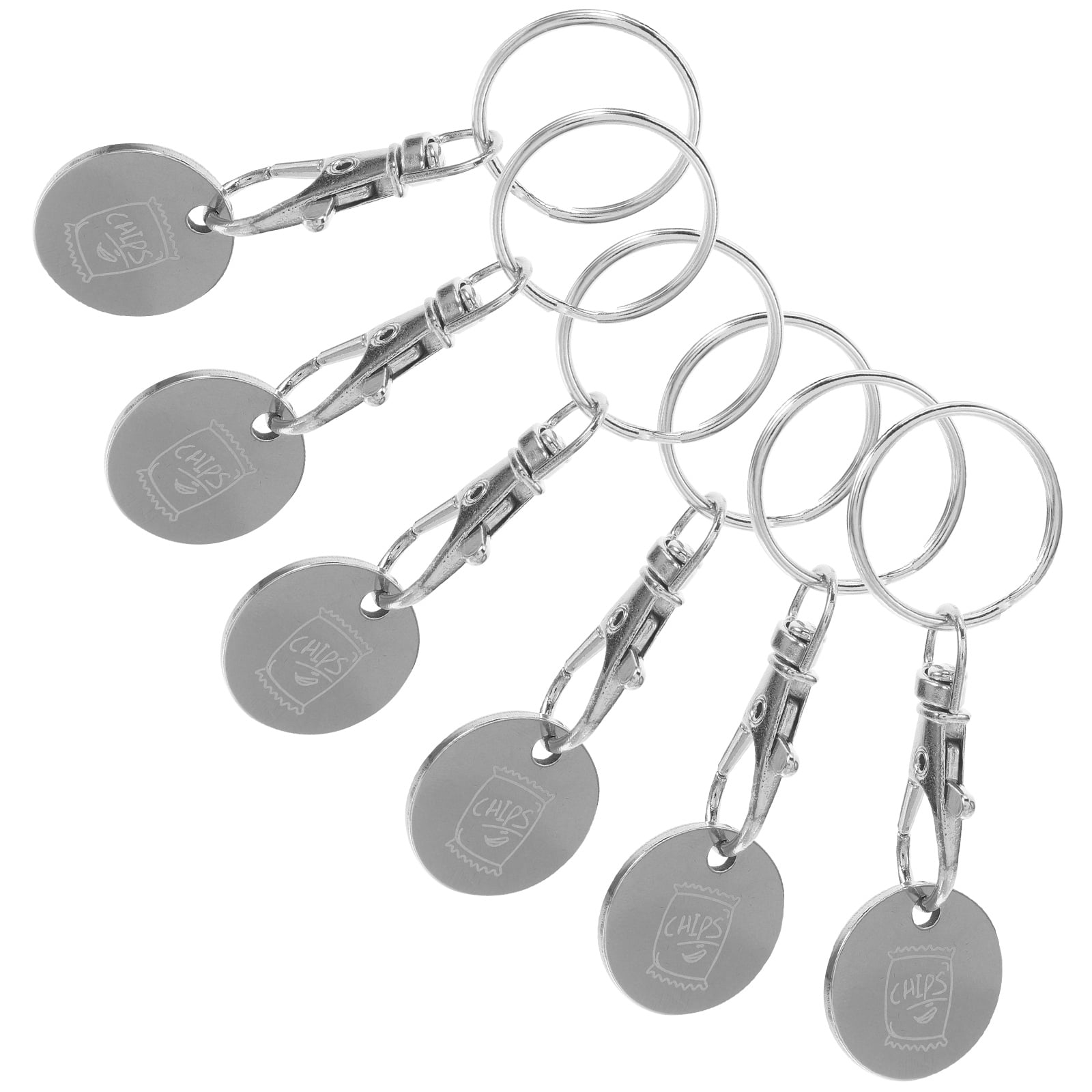 Worgeous 6 Pcs Shopping Cart Coin Keychain Trolley Tokens The Wire ...