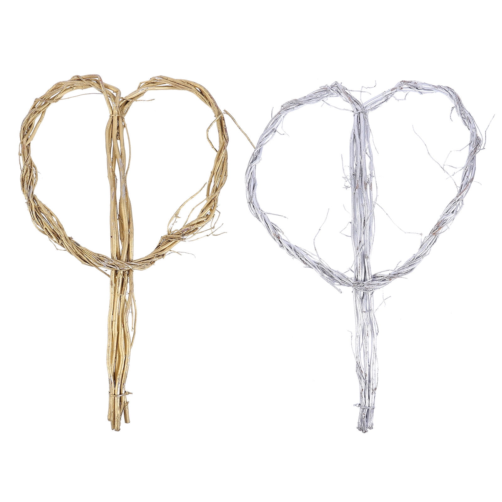 Worgeous 6 Pcs Wicker Wreath Frames Bridal Bouquet Holder Heart Wreath ...
