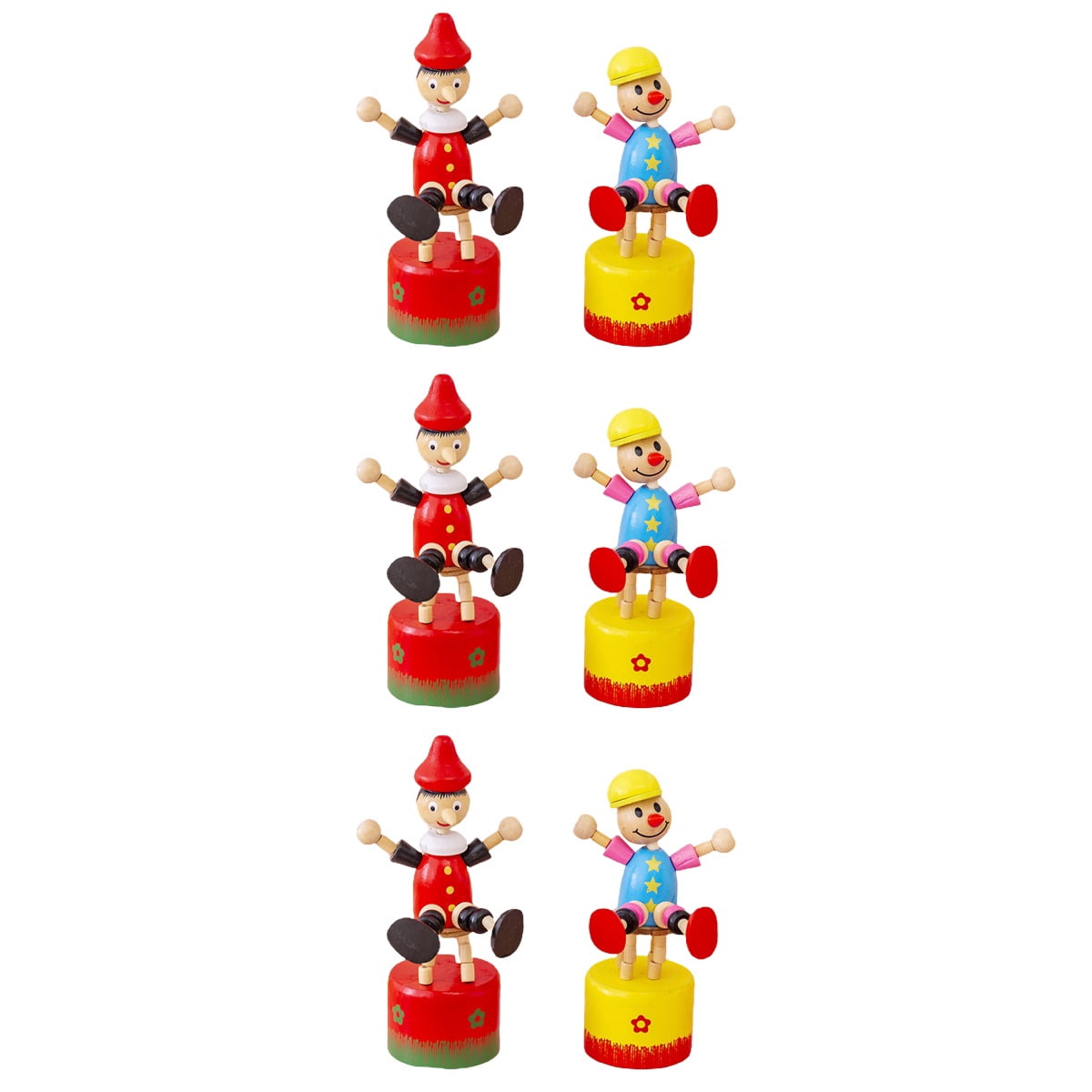 Worgeous 6 Pcs Wood Craft Work Clown Adornment Porch Prop Decoration ...