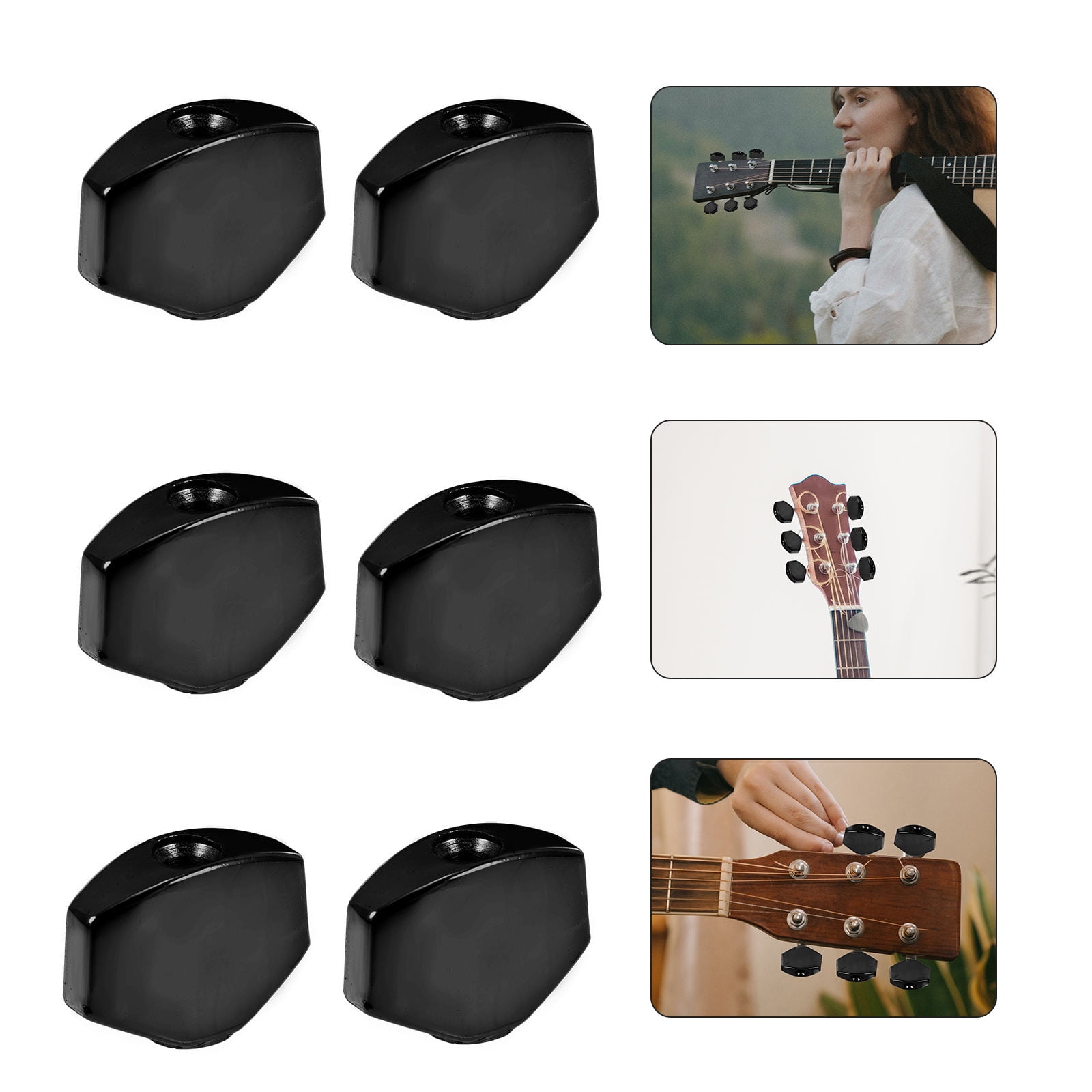 Worgeous 6 Sets Caps Tuning Tuner Handle Guitar Systems String Pegs ...