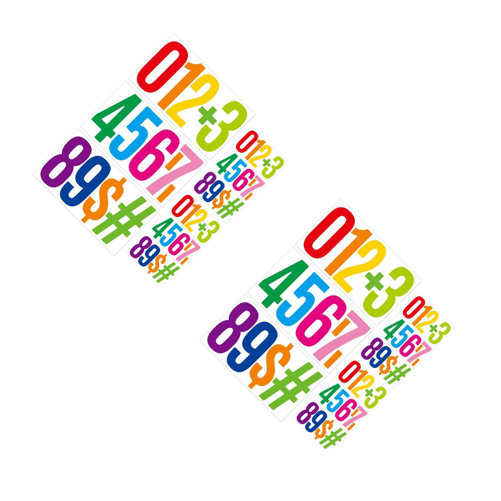 Worgeous 6 Sets Mailbox Numbers Stickers Colorful Self Adhesive Address ...