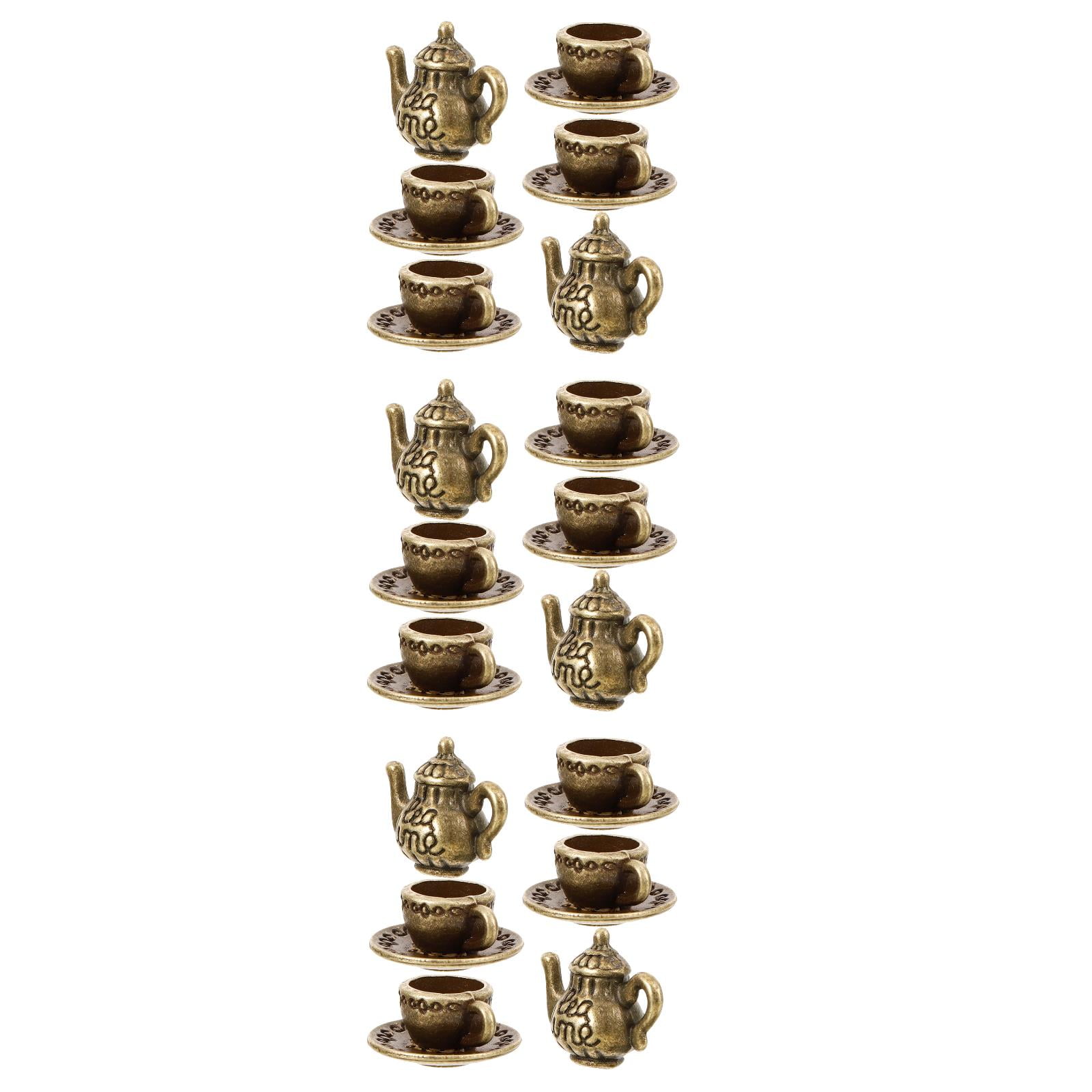 Worgeous 6 Sets Metal Tiny Tea Cup And Teapot Accessories For Mini ...