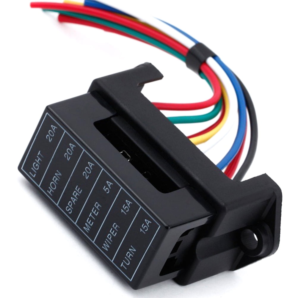 Worgeous 6-Way 2-Input Fuse Holder Standard Circuit Fuse Board with ...