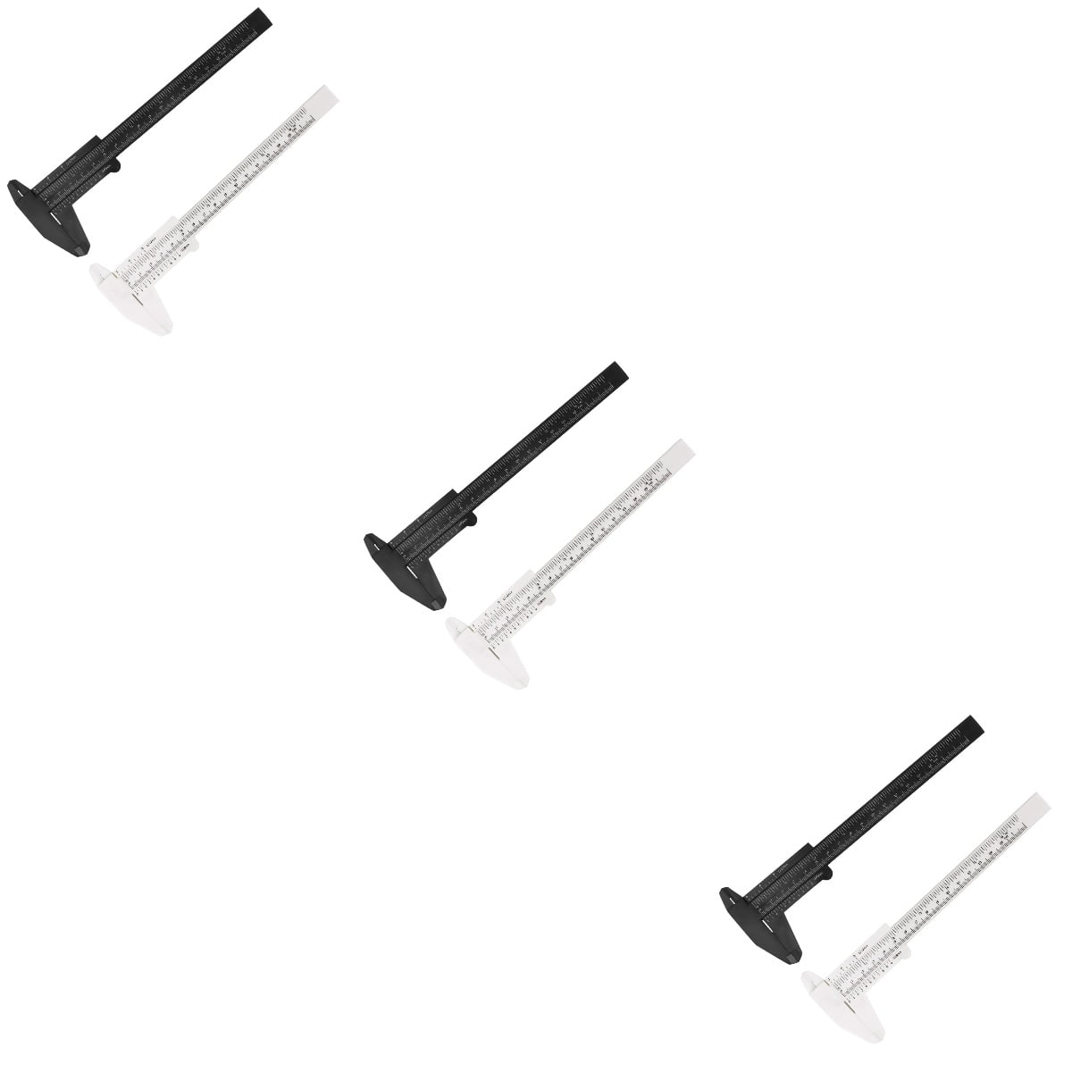 Worgeous 6 pcs 150mm 0.5mm Mini Caliper Metric Plastic Portable Sliding ...