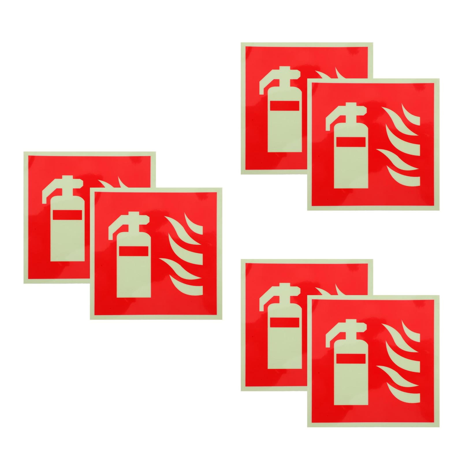 Worgeous 6 pcs Adhesive Fire Extinguisher Sign for Safety Luminous ...