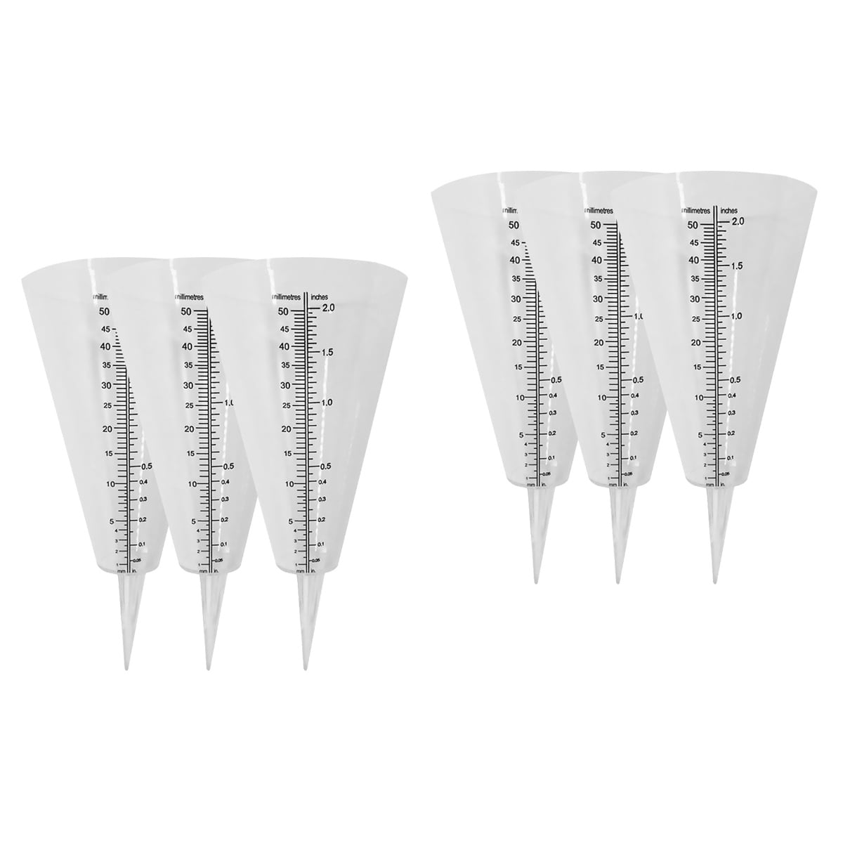 Worgeous 6 pcs Cone Shaped Rain Gauge Useful Rainfall Meter for Garden ...