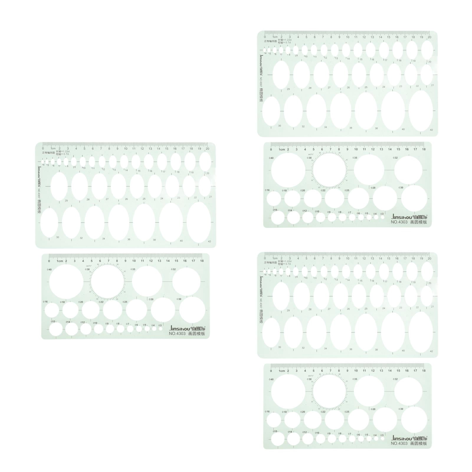 Worgeous 6 pcs Drawing Templates Reusable Circle Stencil Template For ...