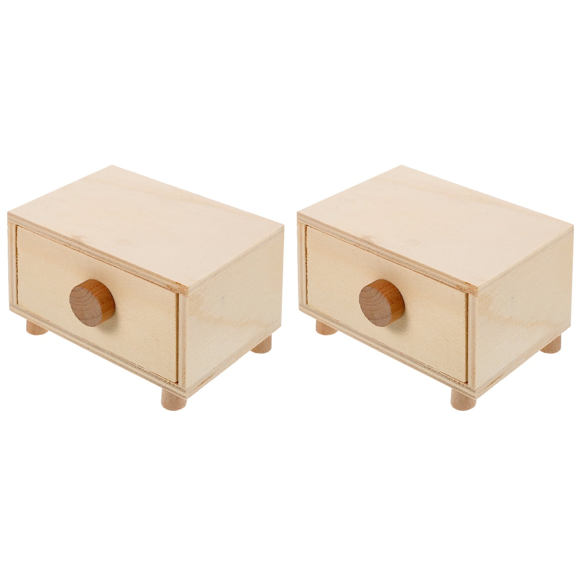 Worgeous 6 pcs Durable Wood Storage Boxes Wooden Drawer Boxes Kids ...