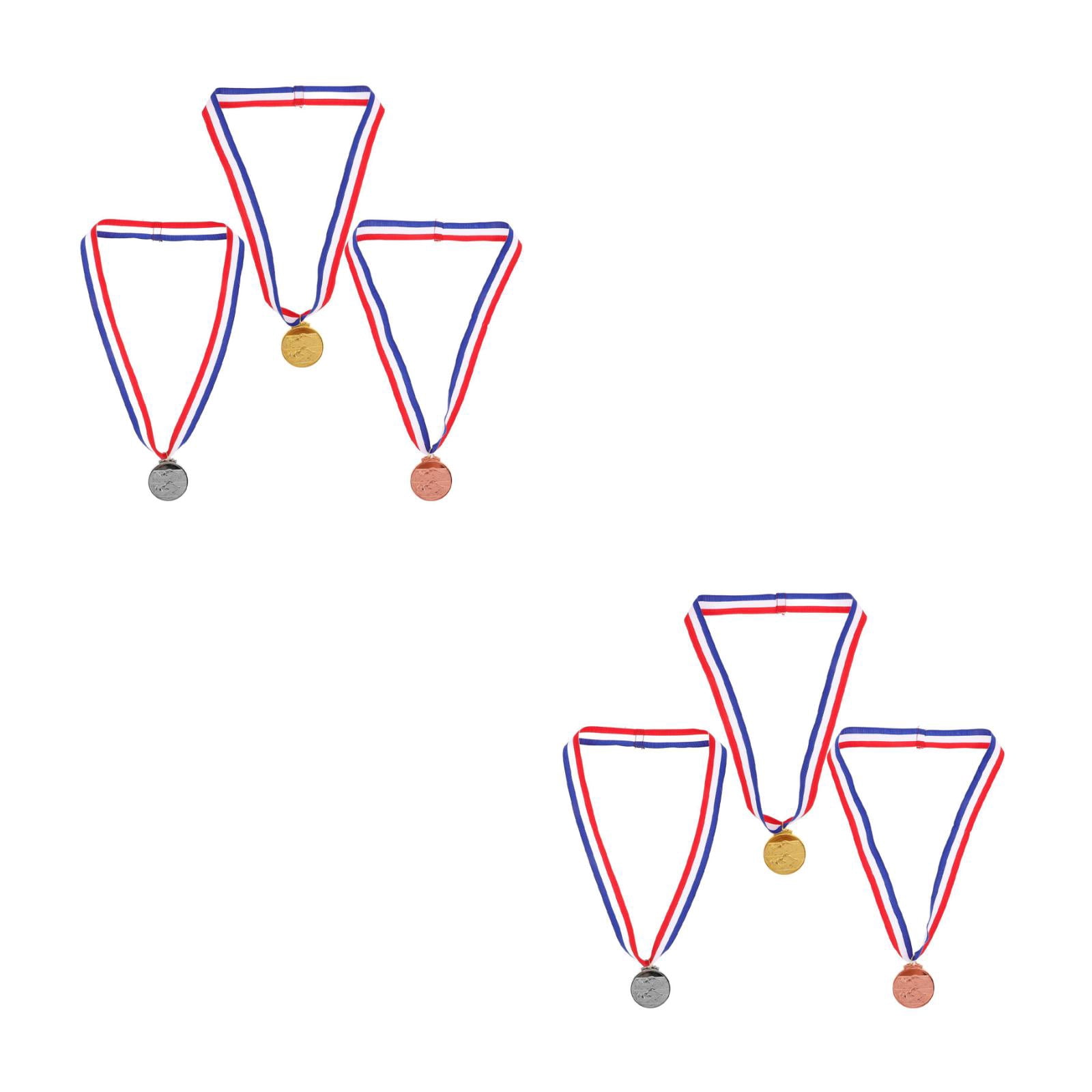 Worgeous 6 pcs Gold Silver Bronze Medals For Kids And Adults Metal ...