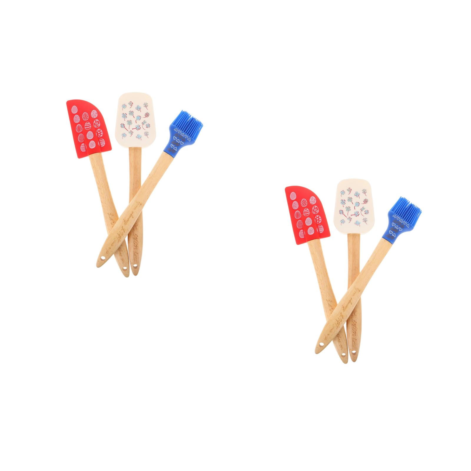 Worgeous 6 pcs Silicone Rubber Spatula Set Mini Spatula Brush Set High ...