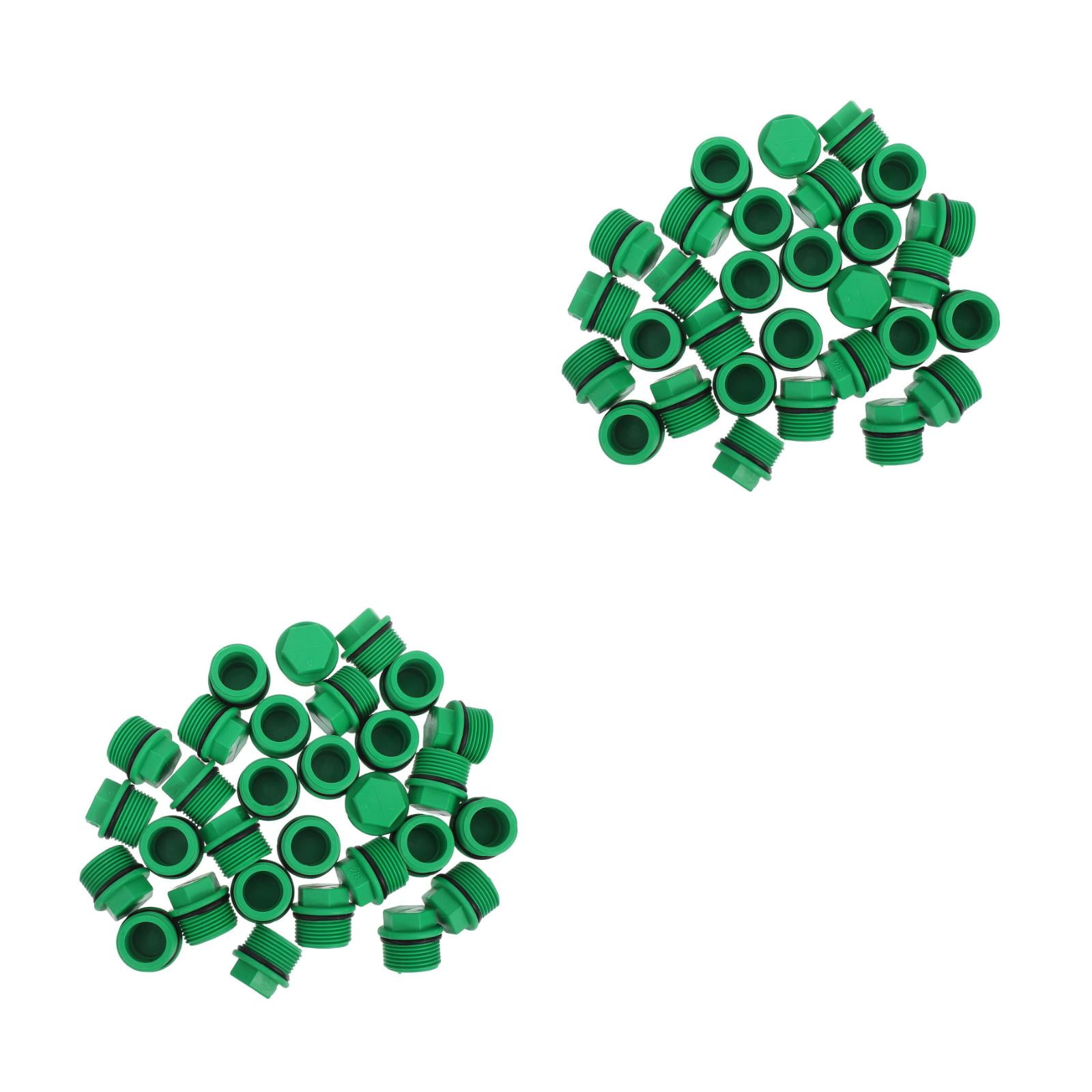 Worgeous 60 PCS Male Threaded End Cap Plugs Garden Irrigation Pipe ...