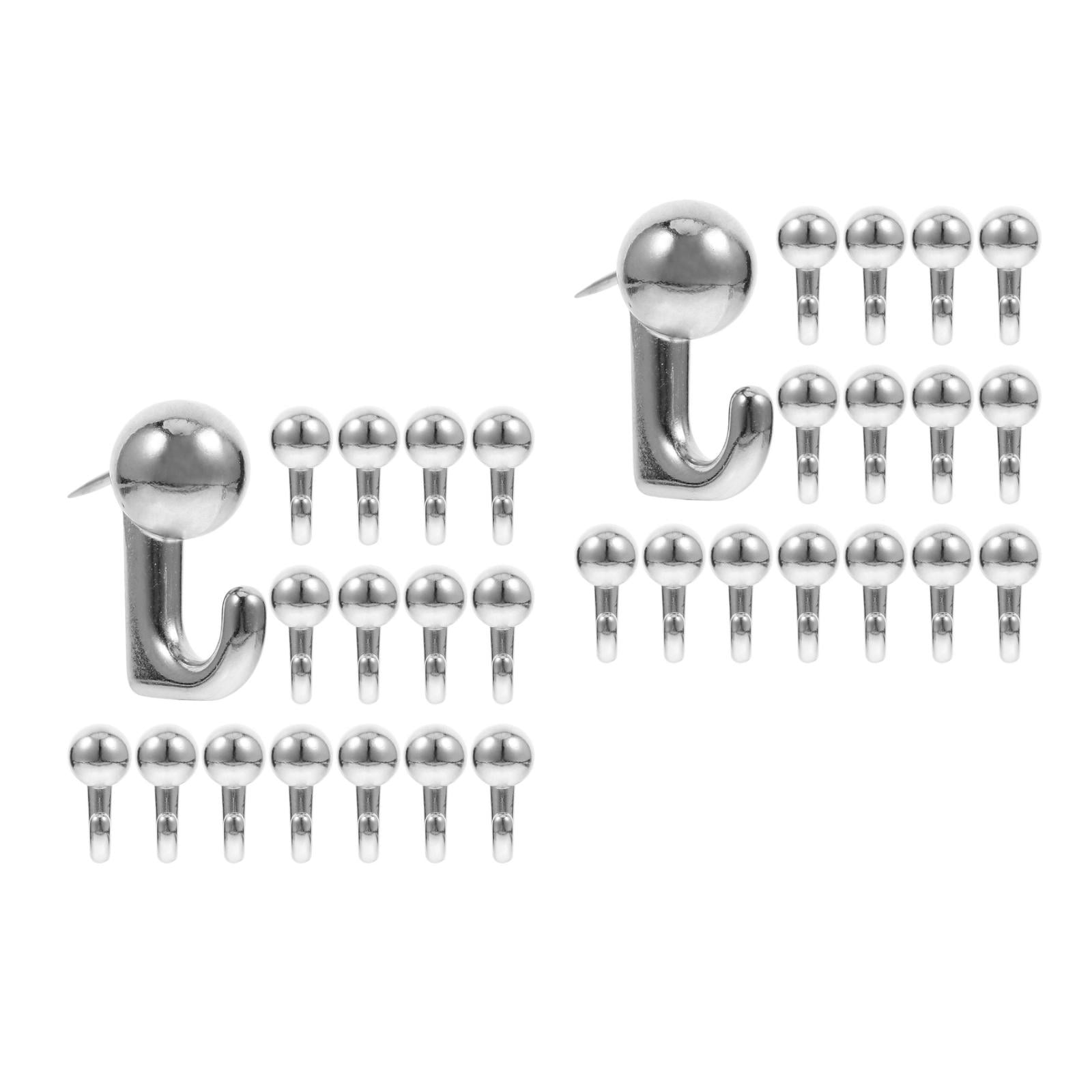Worgeous 60 pcs 20 Lbs Pin Hooks Push Pin Hangers Metal Push Pin Hooks ...