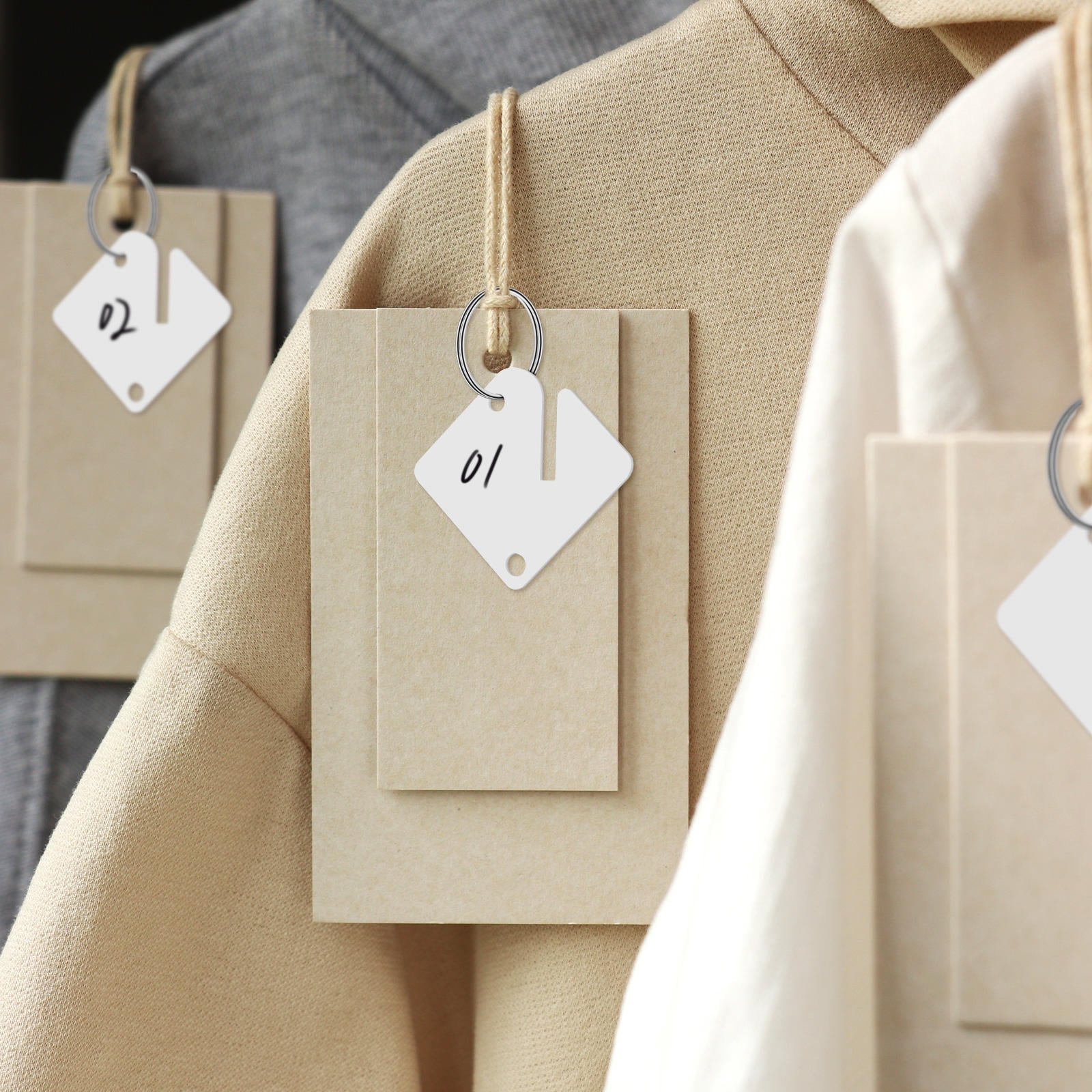 Worgeous 60pcs Blank Key Identifiers Slotted Acrylic Key Tags Blank ...