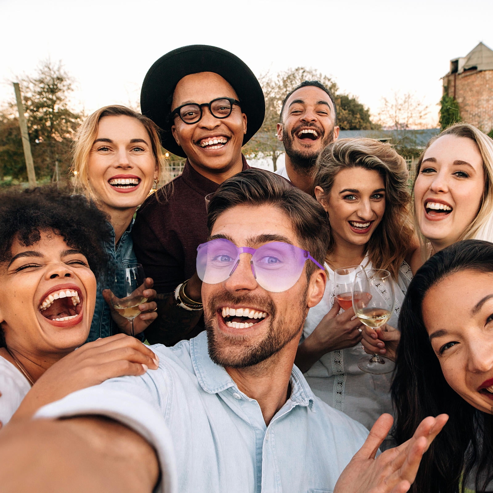 Worgeous 6Pack Sunglasses Sets Gradient Yellow -Shaped Frameless UV - Walmart.com