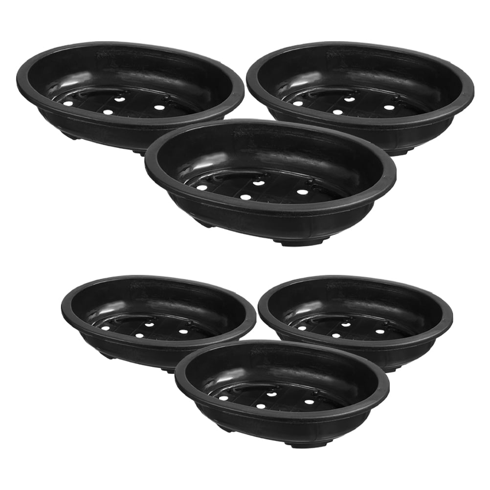 Worgeous 6Pcs Drainable Planter Flowerpot Round Basin Plastic Plant ...