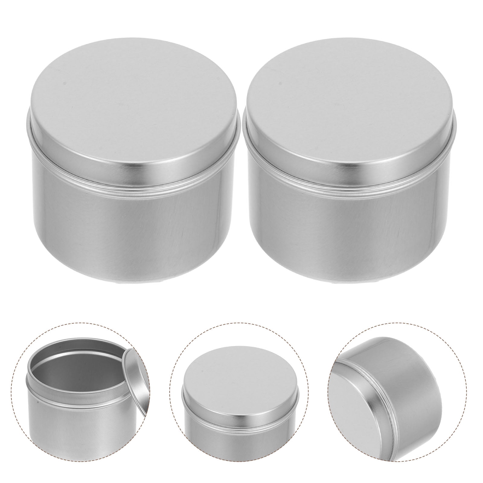 Worgeous 6Pcs Empty Tins With Lids Aluminum Storage Containers For Tea ...