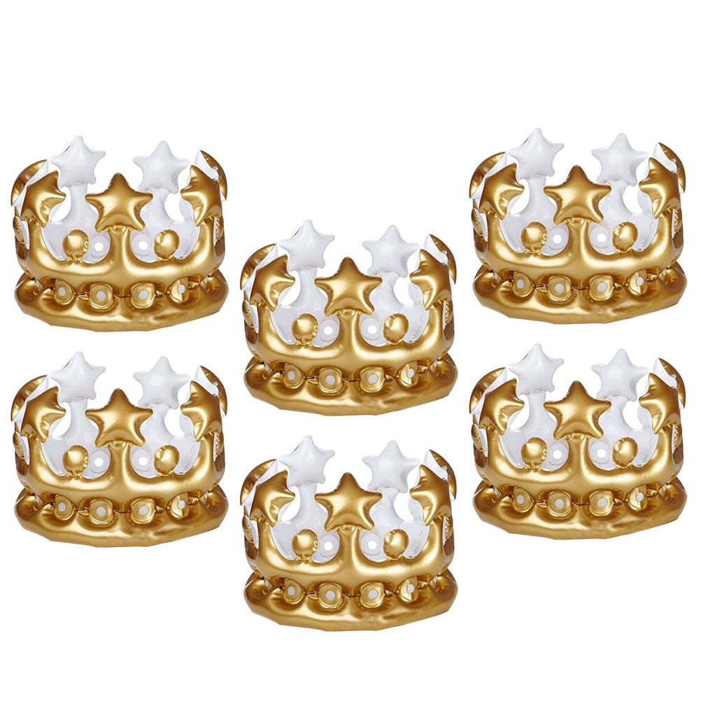 Worgeous 6Pcs Inflatable Crown Birthday Party Crown Multi-functional ...