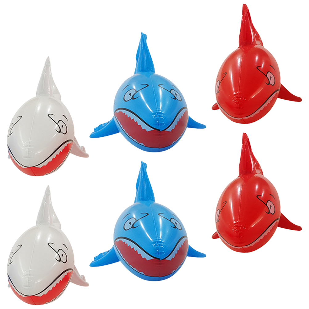 Worgeous 6Pcs Kids Shark Toys Beach Floating Shark Toys Inflatable ...