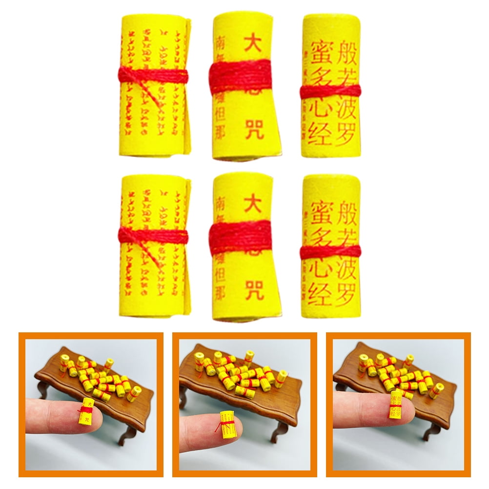 Worgeous 6Pcs Mini Scripture Scroll Models Mini House Scripture Scroll ...