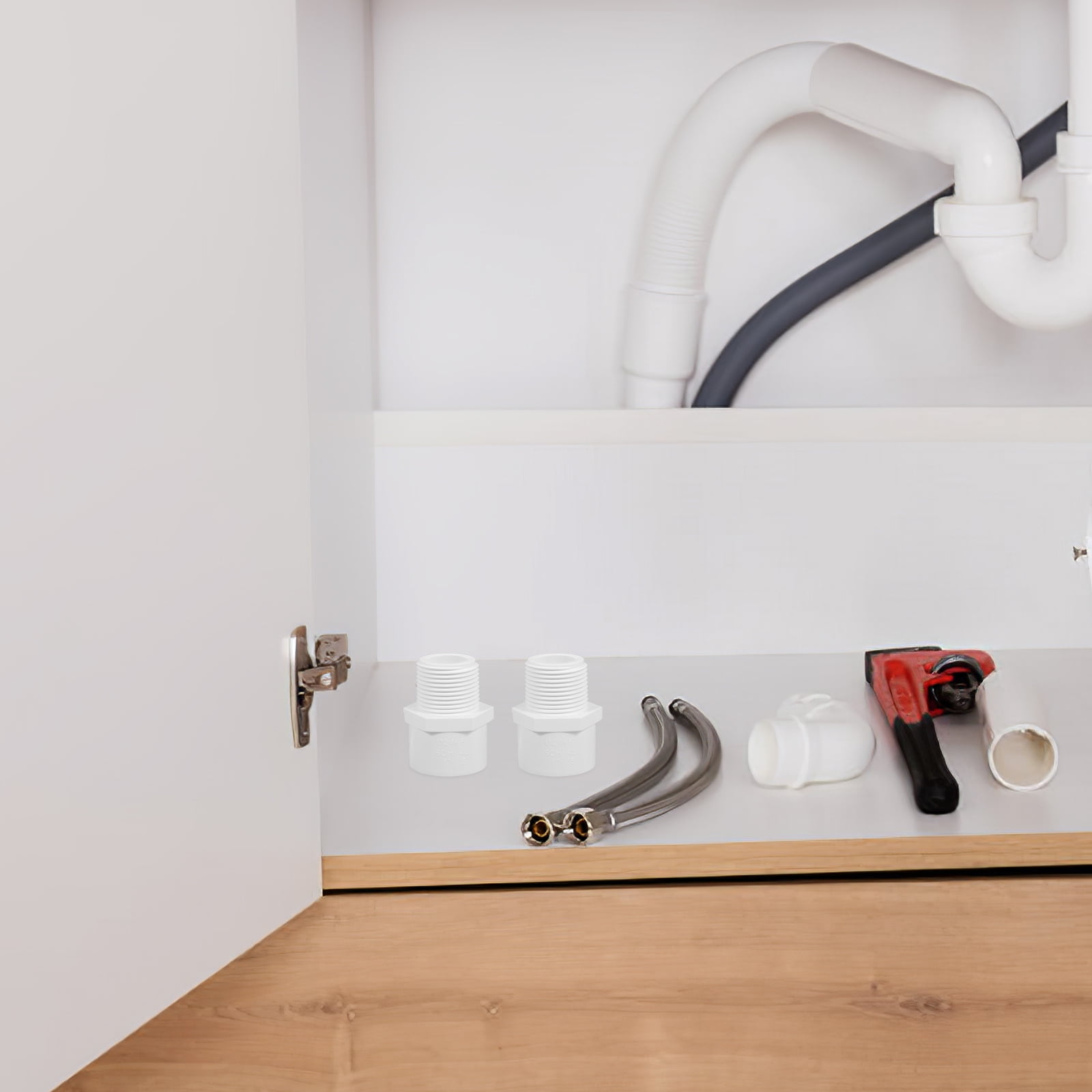 WHAMVOX White PVC Pipe Connector with NPT Male Threads for Plumbing ...