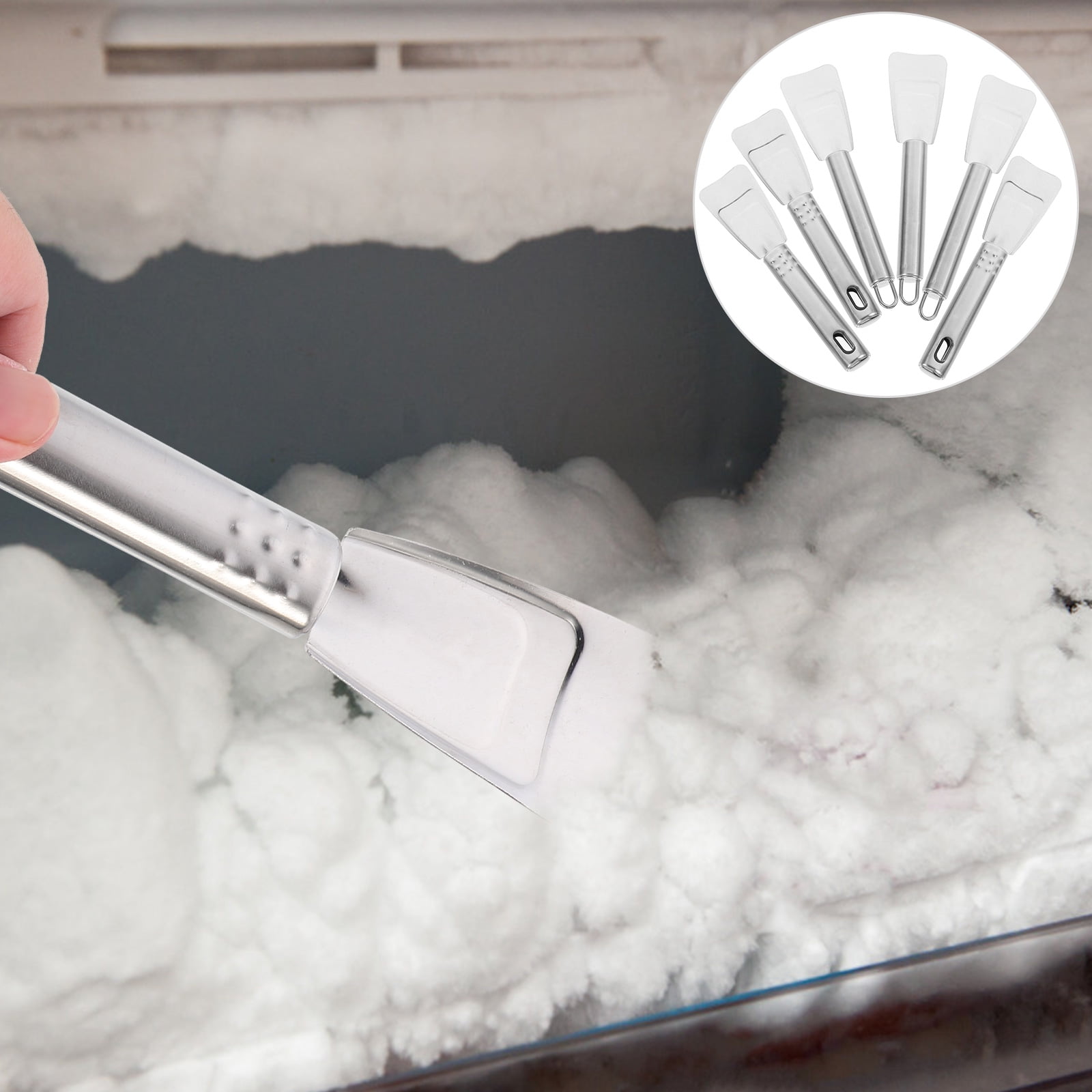 Worgeous Handheld Refrigerator Defroster Ice Scraper Silver 6Pcs 7.07X1 ...