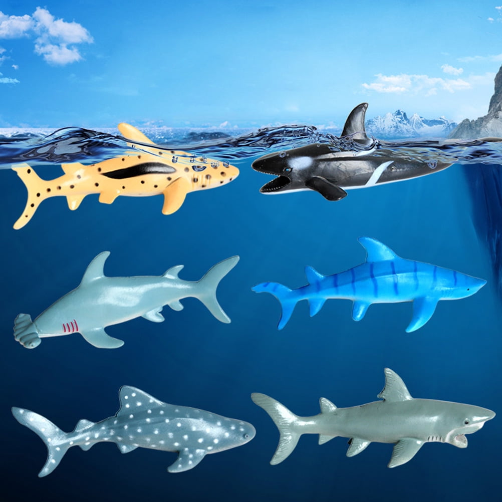 Worgeous 6Pcs Sharks Model Toys PVC Material Realistic Design For Boys ...