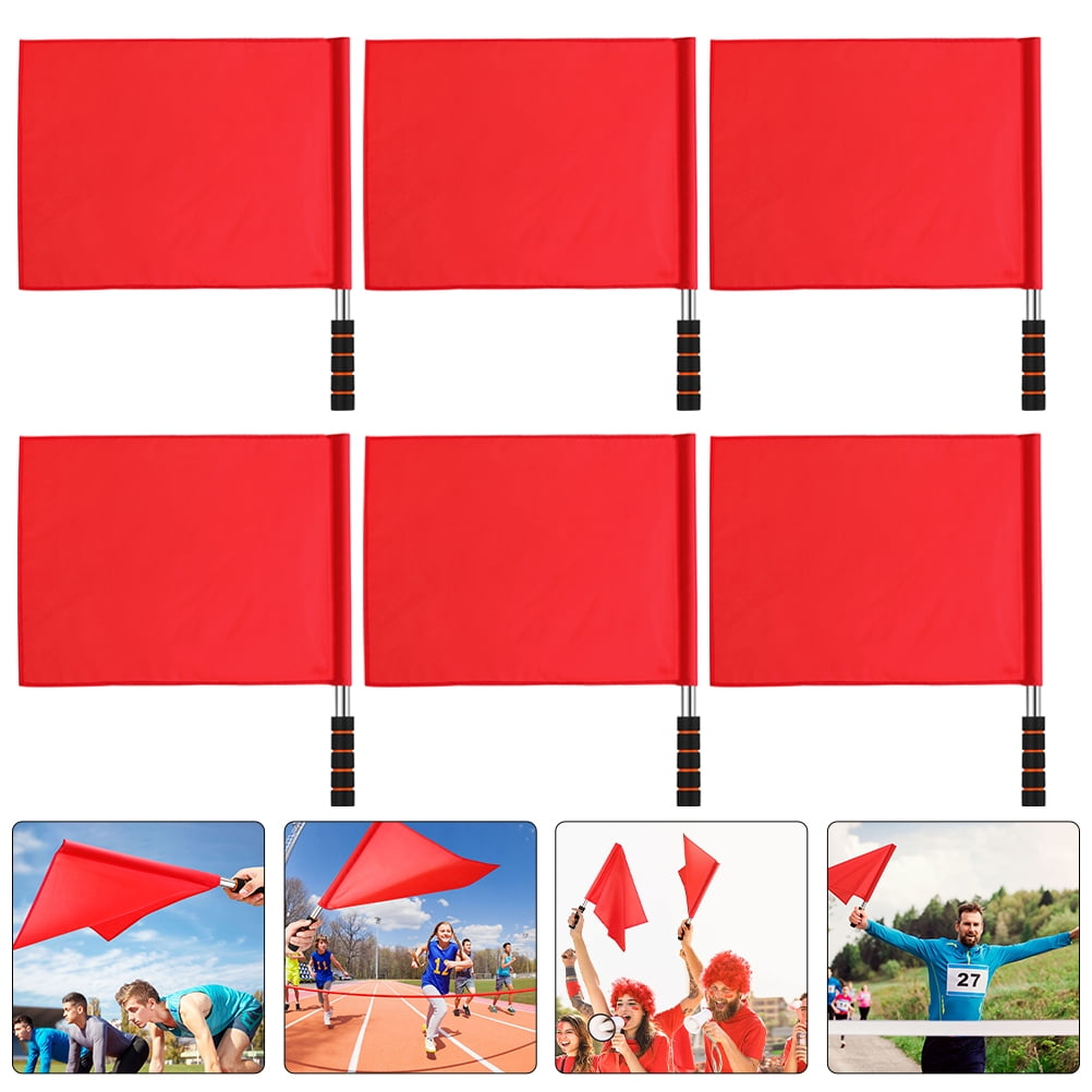 Worgeous Signal Flags Red Polyester 6Pcs 17.7x14.2x0.4in - Walmart.com