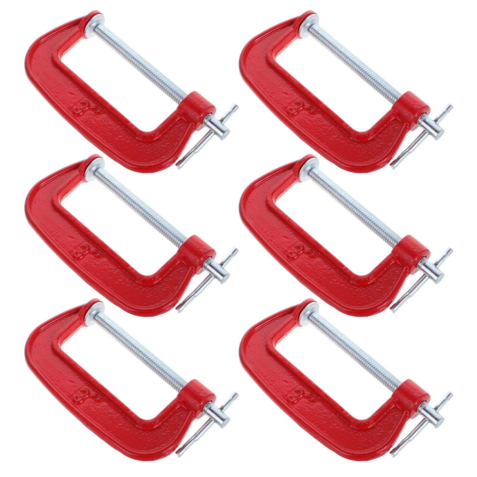 Worgeous 6pcs 3 Inch Heavy Duty C Clamps Mini Tiger Clamp Metal U ...