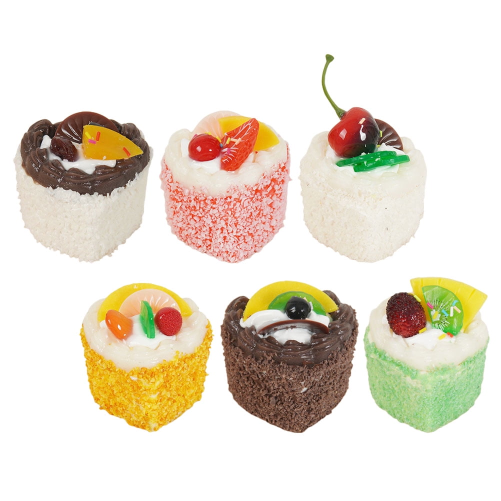 Worgeous 6pcs Artificial Cupcakes For Display Realistic Faux Cakes ...