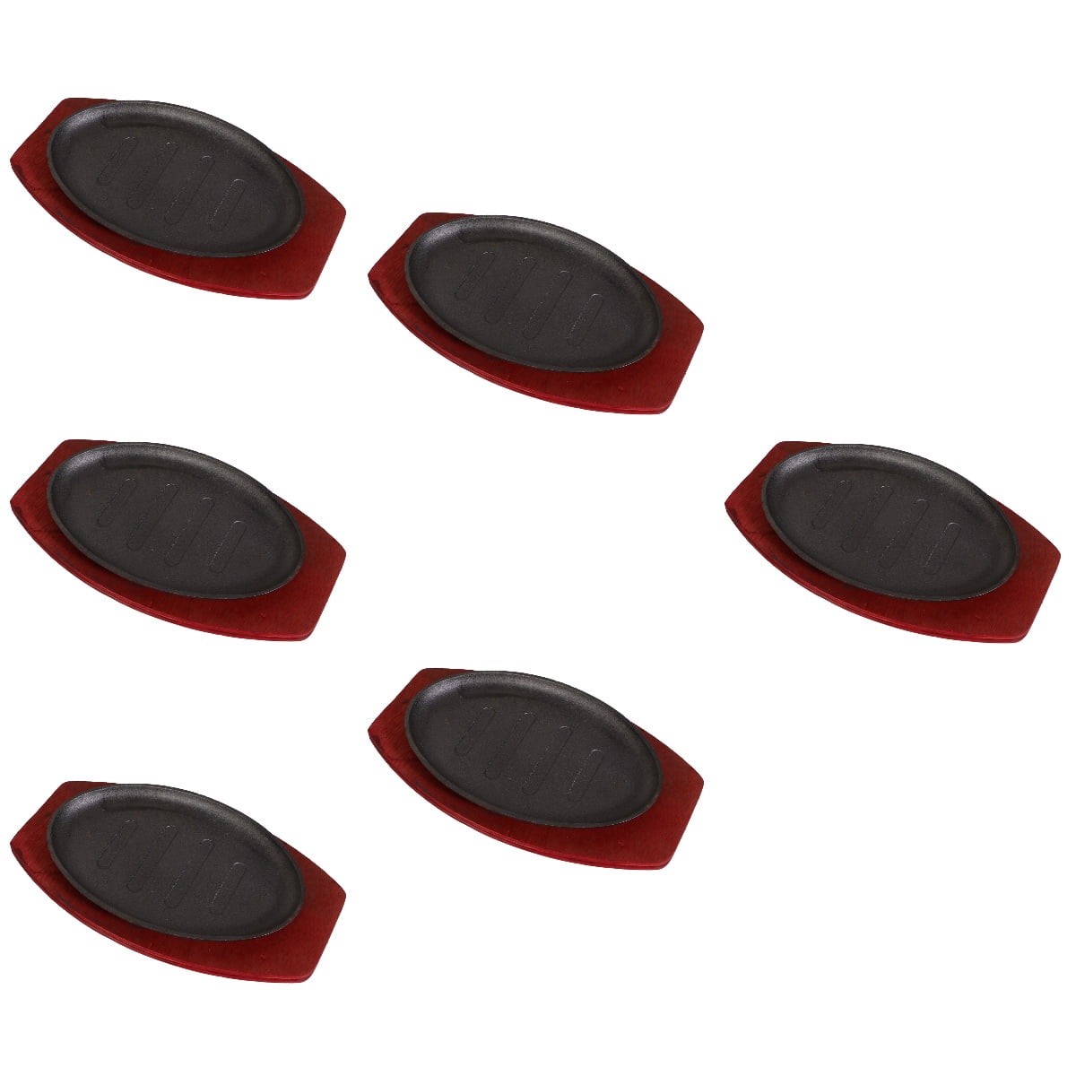 Worgeous 6pcs Cast Fajita Set Steak Plate Teppanyaki Pan Grilling Pan ...