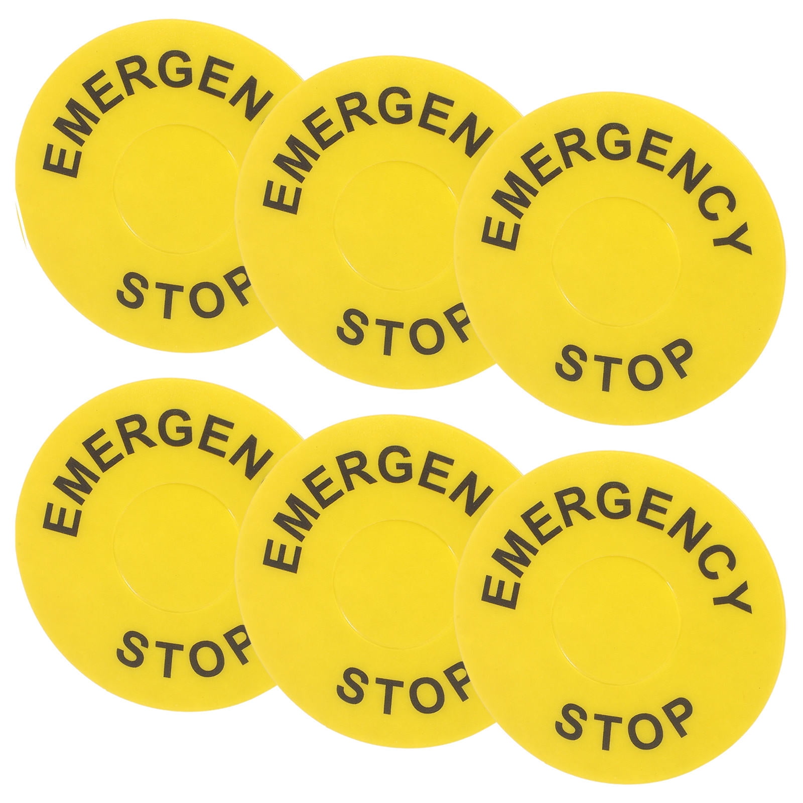 Worgeous 6pcs Emergency Stop Sticker Self Adhesive Warning Label Decal ...