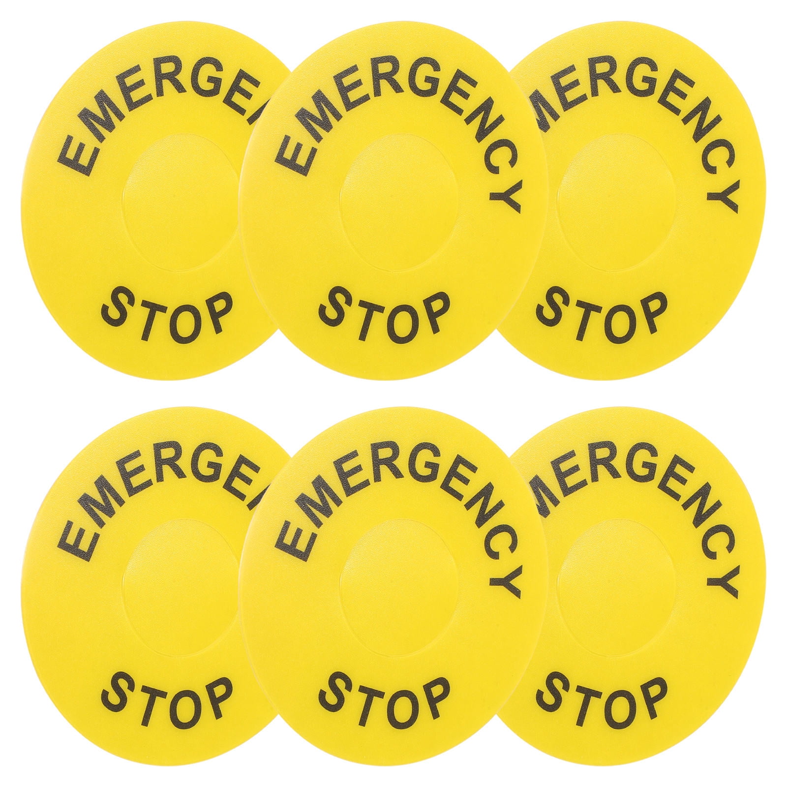 Worgeous 6pcs Emergency Stop Warning Sign Sticker Emergency Stop Label ...