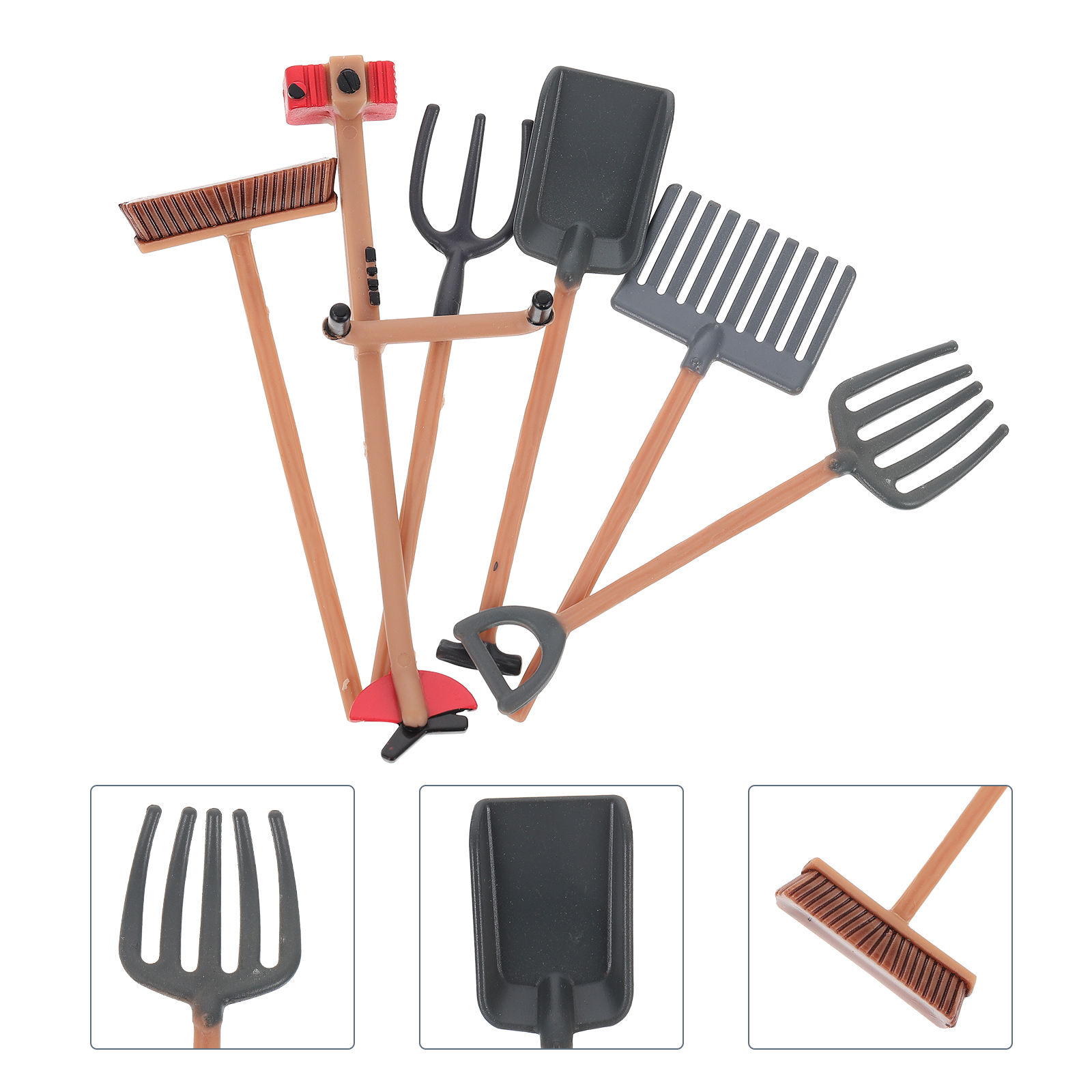 Worgeous 6pcs Farm Tool Ornaments Simulation Farm Tools Model For Table ...
