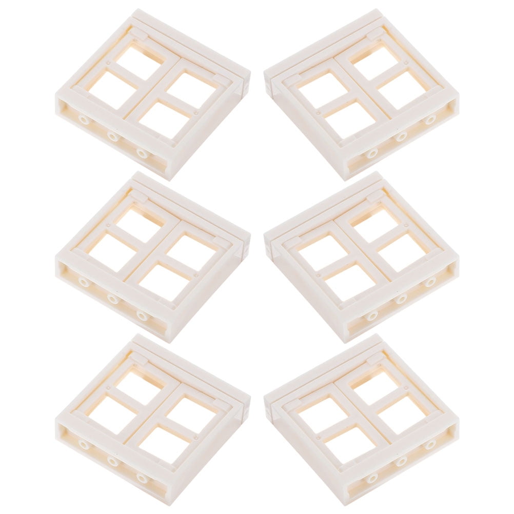 Worgeous 6pcs Miniature Dollhouse Windows Plastic Window Frames Diy ...