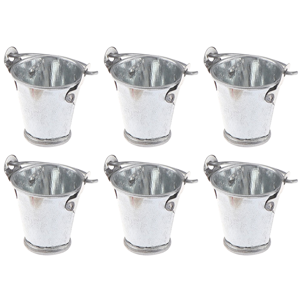 Worgeous 6pcs Miniature Water Bucket Mini House Bucket Miniature Barrel ...