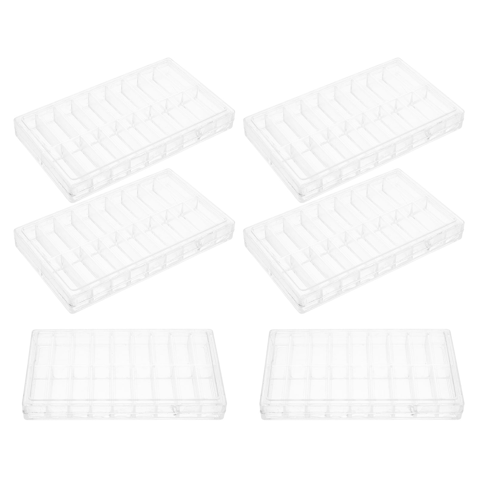 Worgeous 6pcs Multi-compartments Watch Parts Storage Box Clear Plastic ...