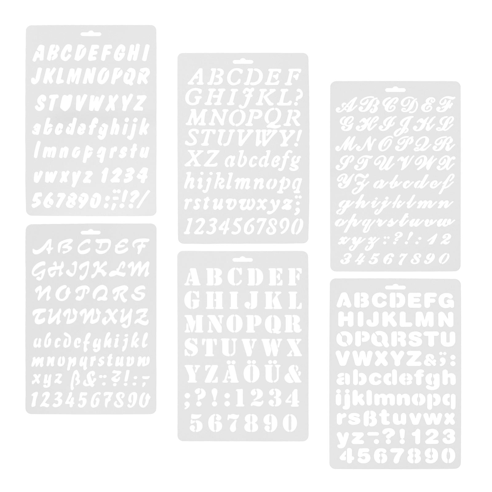 Worgeous 6pcs Plastic Letter Stencils Alphabet Templates For Painting ...