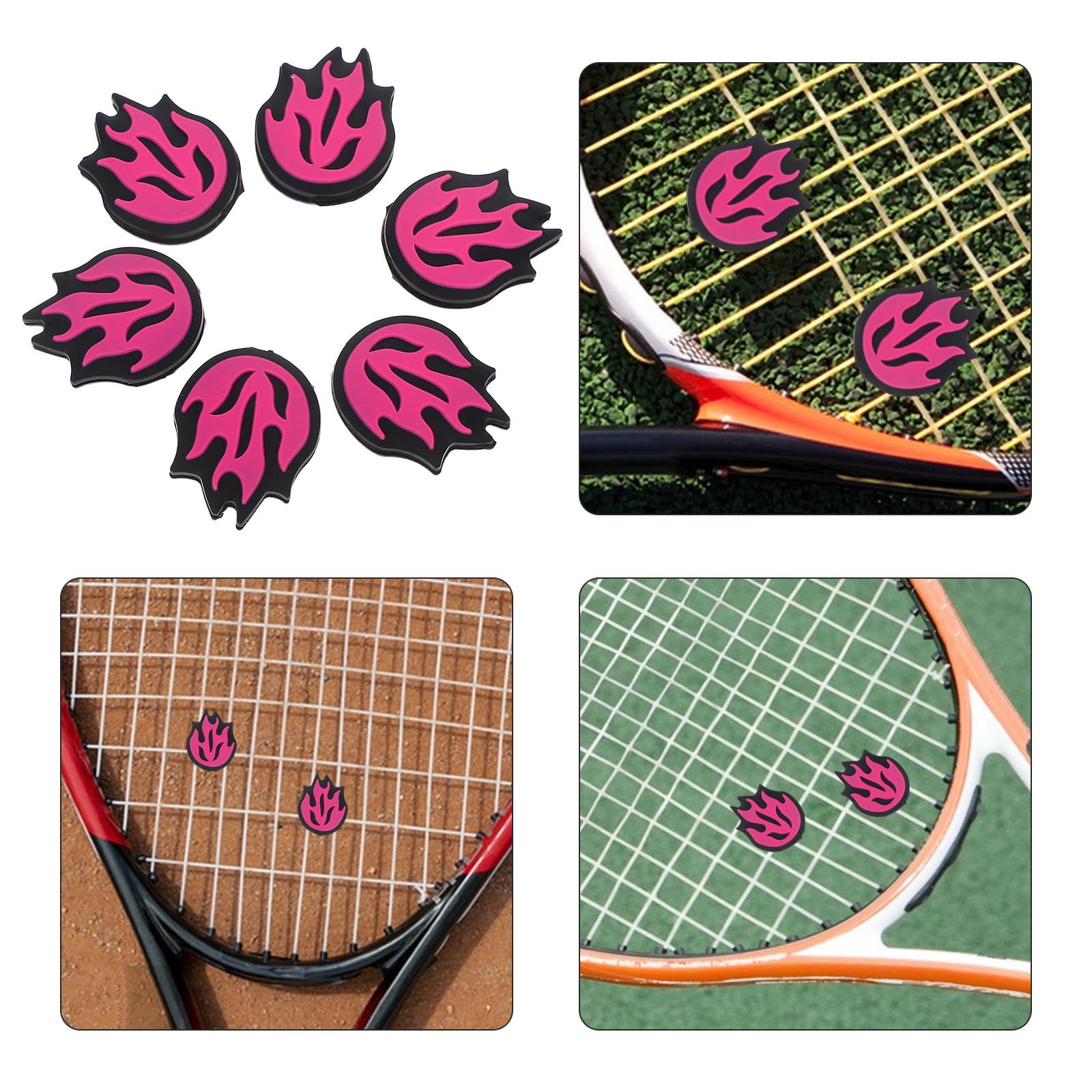 COSMOBETTY Tennis String Dampener Pink Silicone for Tennis Playing 6Pcs ...