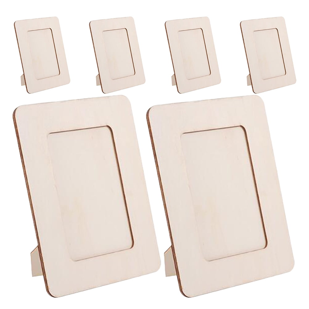 WHAMVOX 6pcs DIY Wood Picture Frames Unfinished Solid Wood Standing ...