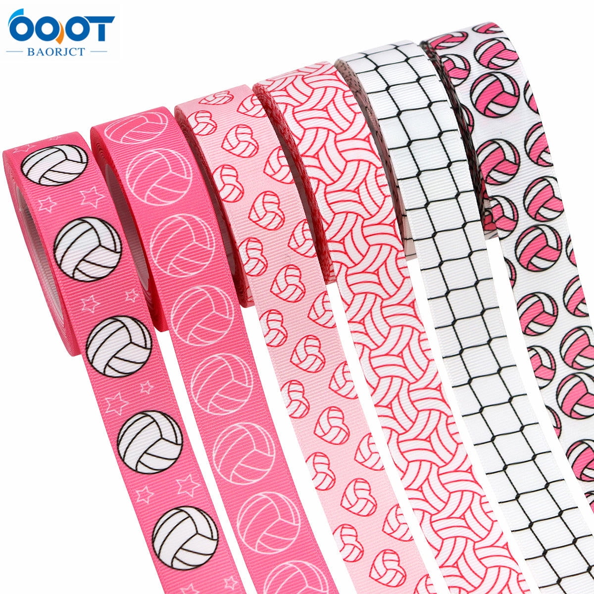Worgeous 6pcs Volleyball Ribbon Sports Theme Party Grosgrain Ribbons ...