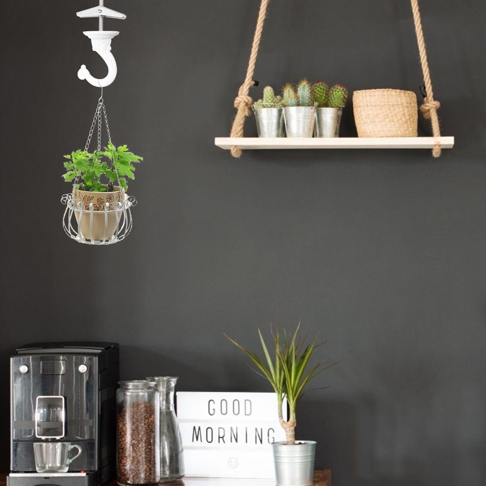 Worgeous 7 Pcs Ceiling Hook Swag Toggle Hooks Plant Hanger Heavy Duty ...