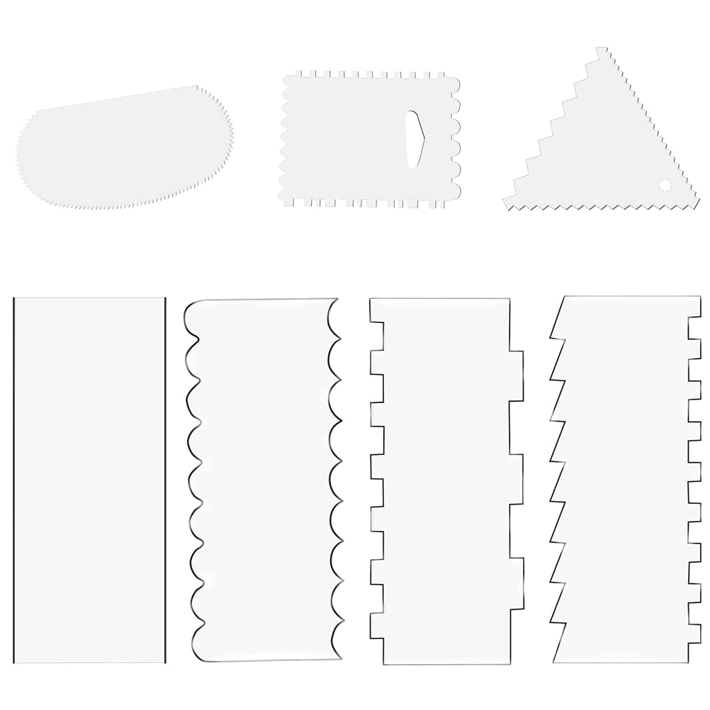 Worgeous 7PCS Cake Baking Tool Transparent Acrylic Cake Scraper ...