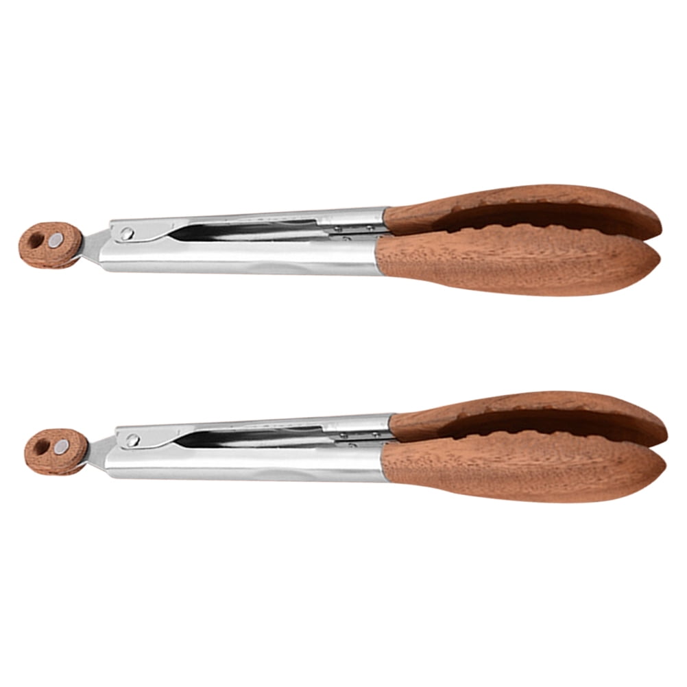 Worgeous 8 Inch Bamboo Toaster Tongs with Magnet, Natural Non-Toxic ...