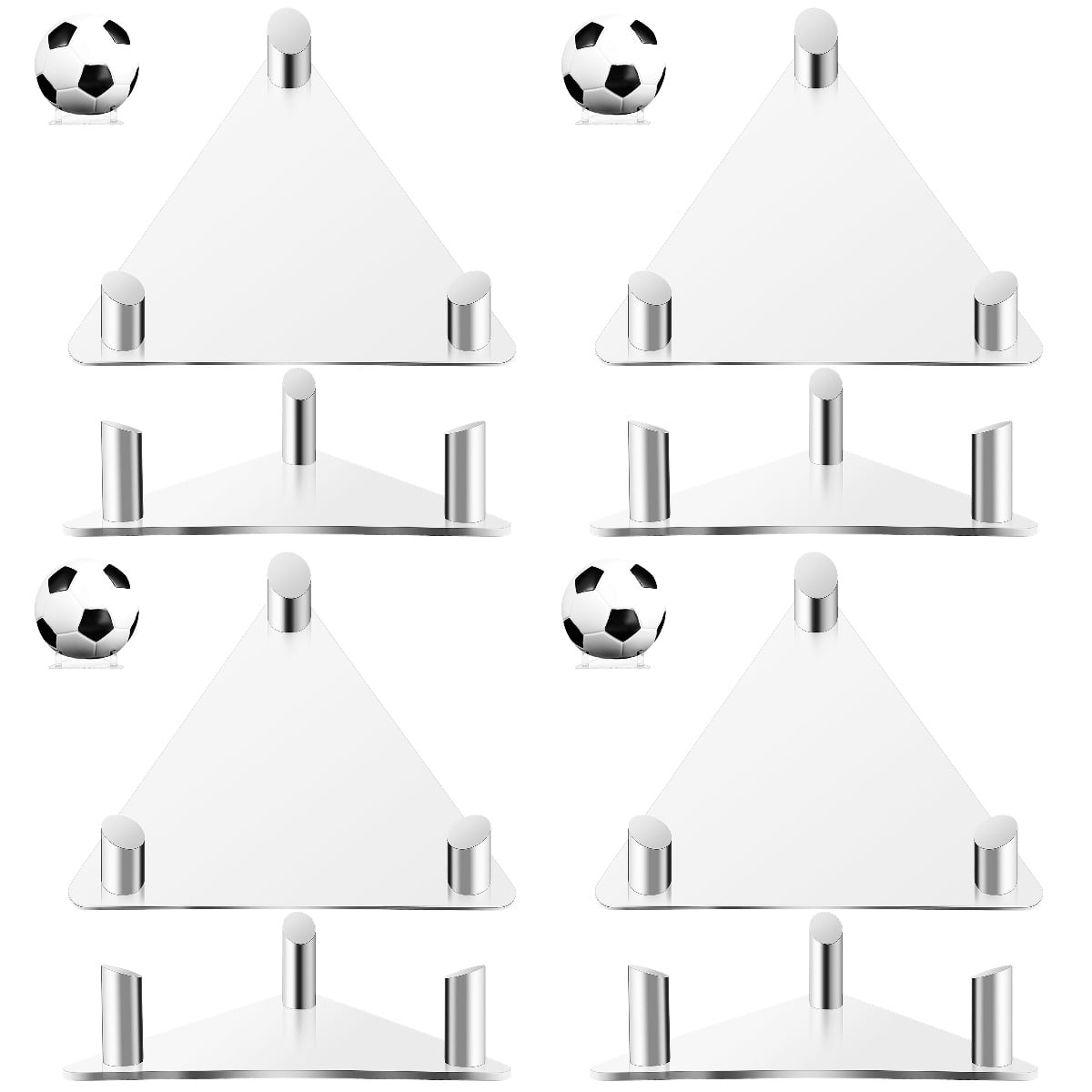 Worgeous 8 Pcs Acrylic Ball Stand Holders Sports Ball Display Storage ...