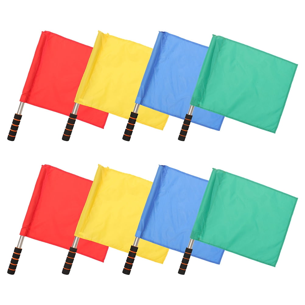 Worgeous 8 Pcs Commanding Checkered Flags on Sticks Traffic Control ...