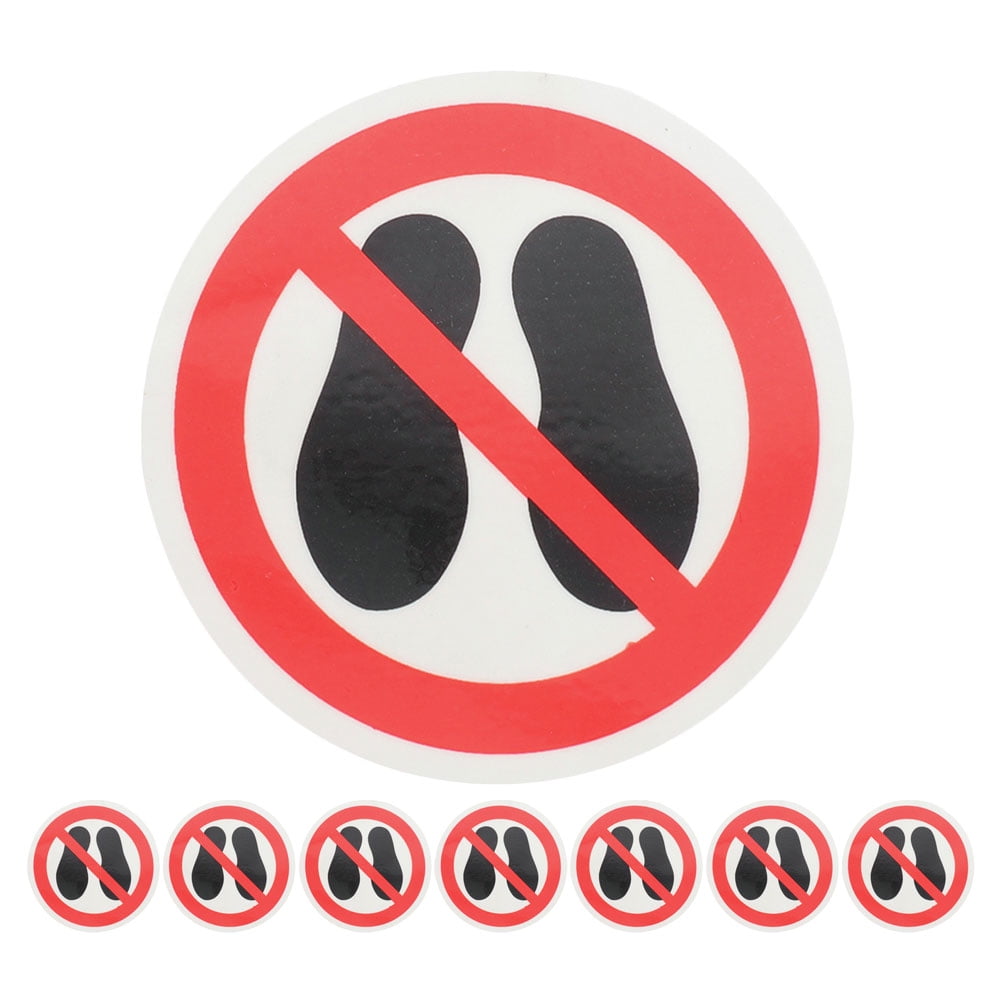 Worgeous 8 Pcs Do Not Step Floors Sticker Caution Warning Sign Decals ...